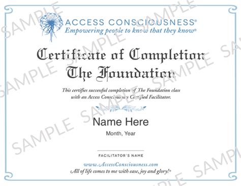 Access Consciousness The Foundation Certificate 13