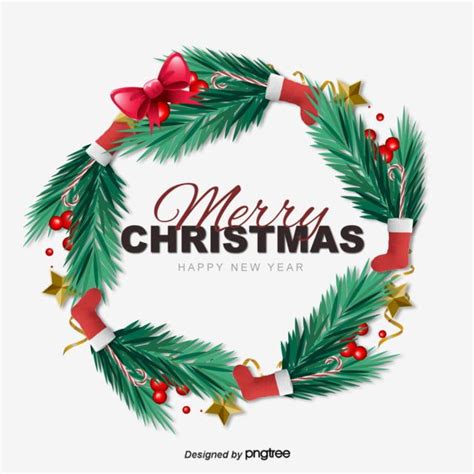 현실적인 스타일 입체 크리스마스 장식 화환 크리스마스 장식 클립 아트 컬러 리본 화환 Png 일러스트 및 벡터 에 대한