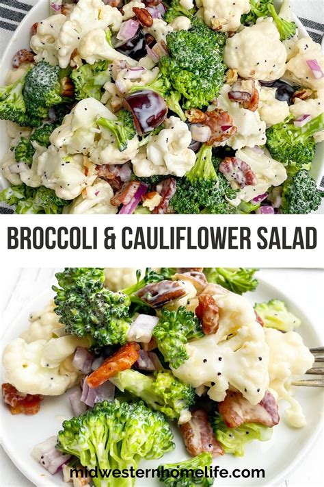 Broccoli Cauliflower Bacon Salad Midwestern Homelife