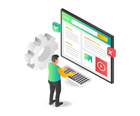 Premium Vector Flat Isometric Illustration Concept Set Of Website Pages
