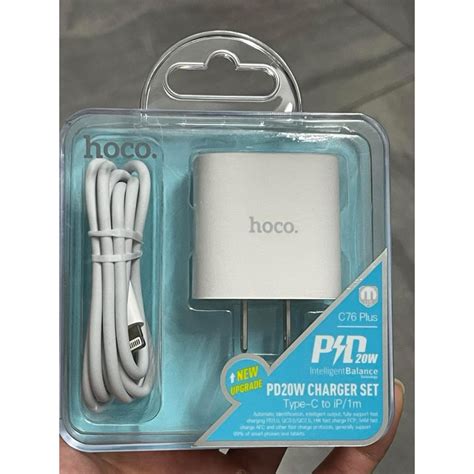 Bộ Sạc Nhanh PD 20W 30W Cho 8 8P X Xs 11 12 13 14 Pro ProMax Hoco C76 C76A Plus Chuẩn Type C