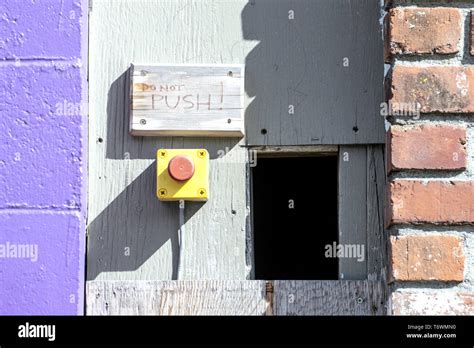 Do Not Push Button Stock Photo Alamy