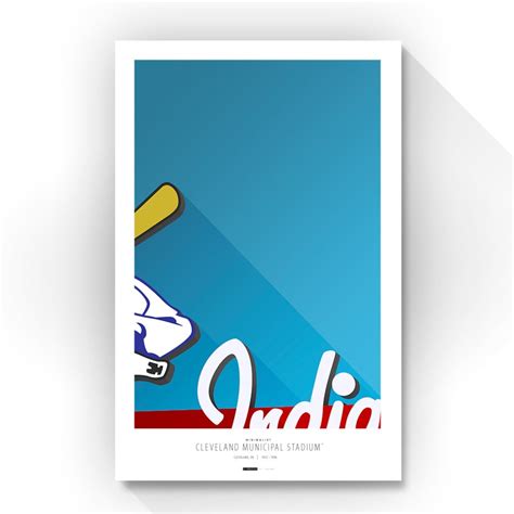 Cleveland Guardians 24 X 32 Municipal Stadium Minimalist Art Giclee