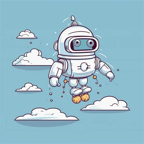 Premium Photo Illustration Of A Robot Flying Through The Sky Generative Ai