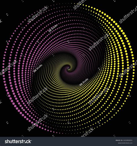 Colorful Dotted Spiral Vortex Artwork 2epsvortex Stock Vector Royalty Free 2222858351