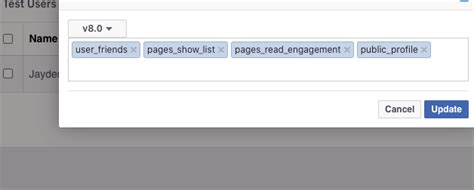 facebook graph api integration permissions needed for pages read