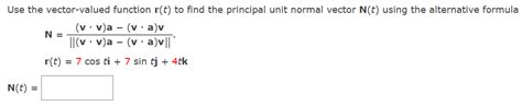 Solved Use The Vector Valued Function R T To Find The Chegg