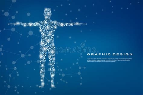 Abstract Human Body With Molecules DNA Medicine Science And