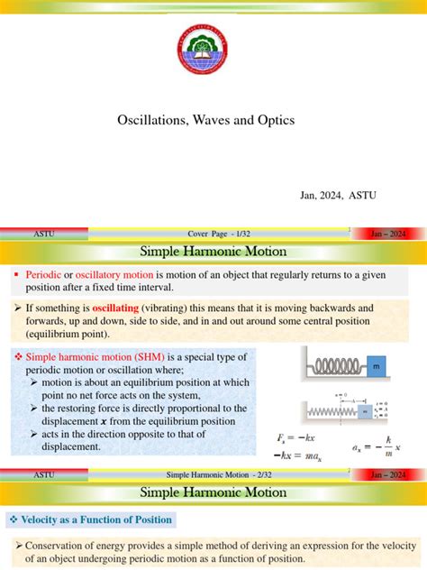 Oscilation And Optics Pdf Oscillation Waves