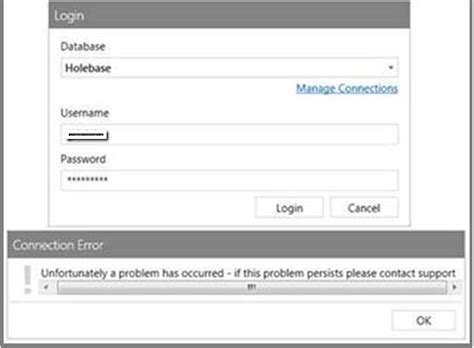 Connection Error Unfortunately A Problem Has Occurred When