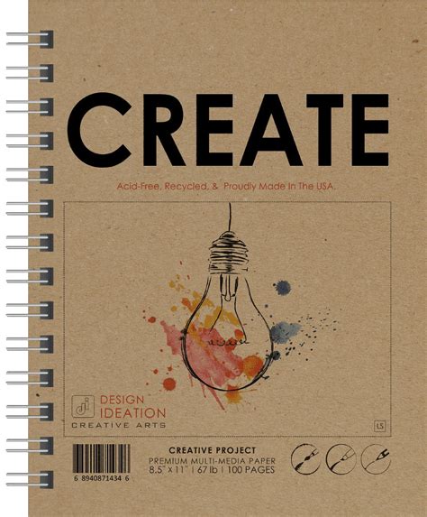 Create Sketchbook Wire Bound Journal Style Multi Media 8 5 X 11