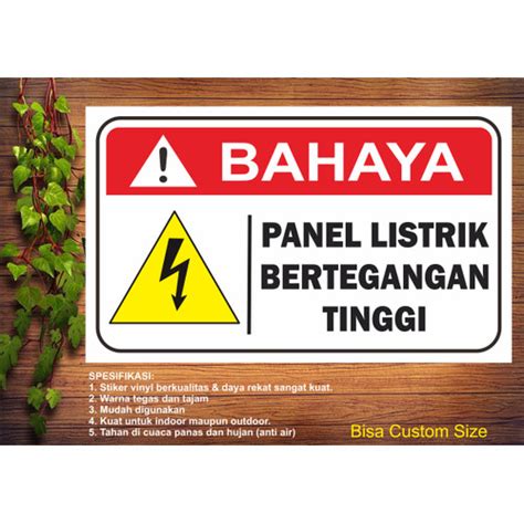 Jual Stiker Rambu Bahaya Tegangan Listrik Bahaya Listrik 6 Cm X 10 Cm 10 Cm X 17 Cm Kab