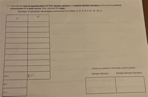 Solved Calculate The Sum Of Squares Total And Then Sample Chegg