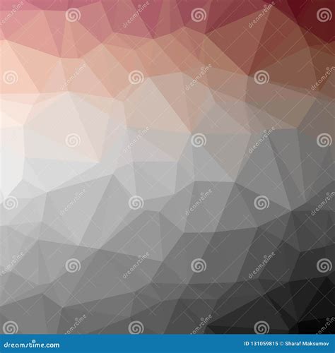 Illustration Of Abstract Low Poly Red Blue Brown And Black Square