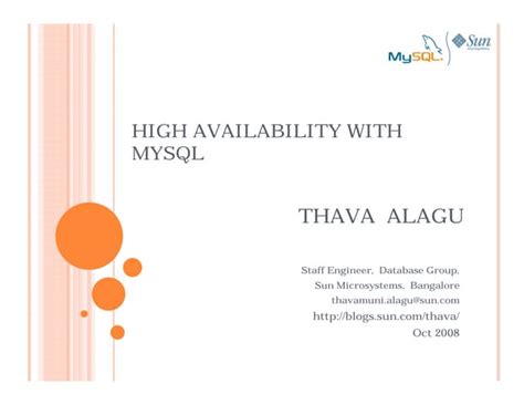 High Availability With Mysql Pdf