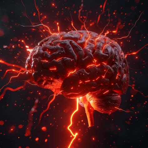 Premium Photo | Active Human Brain with Electrical Impulses