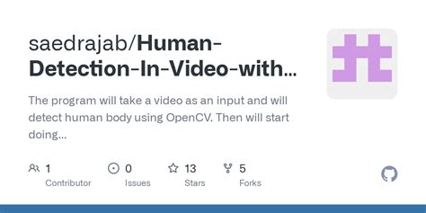 Github Saedrajabhuman Detection In Video With Background Subtraction