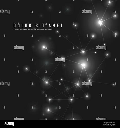 Abstract Connected Dots And Lines On Black Vector Background With Text Stock Vector Image And Art