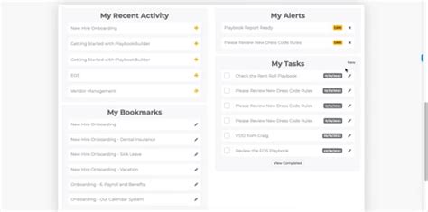 User Dashboard PlaybookBuilder