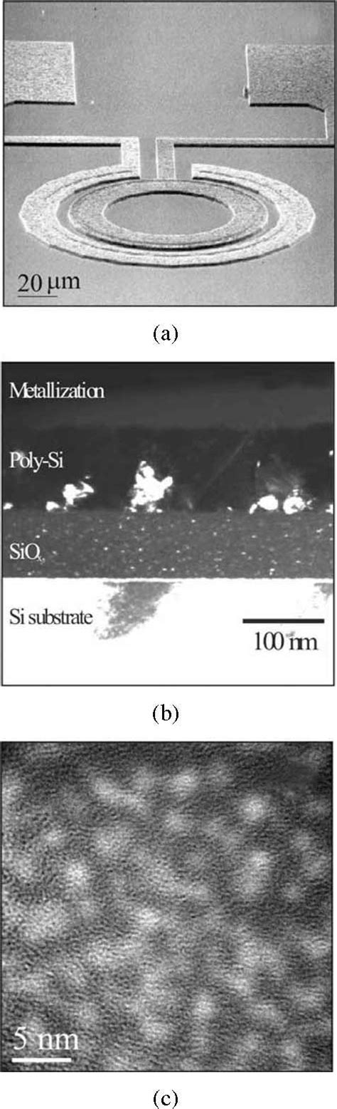 A Sem Image Of A Device Based On Si Nanostructures The Two Metallic Download Scientific
