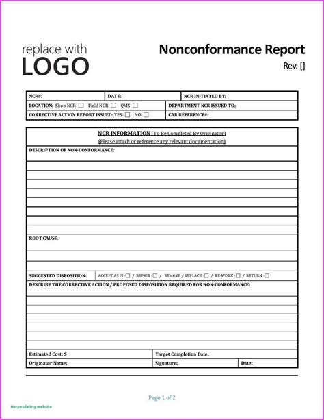 Corrective Action Report Template 1 Templates Example Templates Vrogue