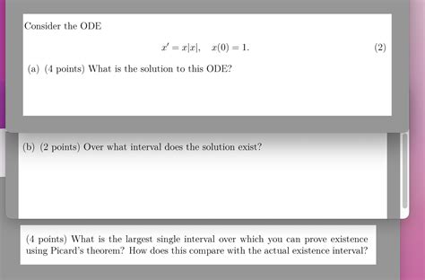 solved consider the ode x x[x] x 0 1 a 4
