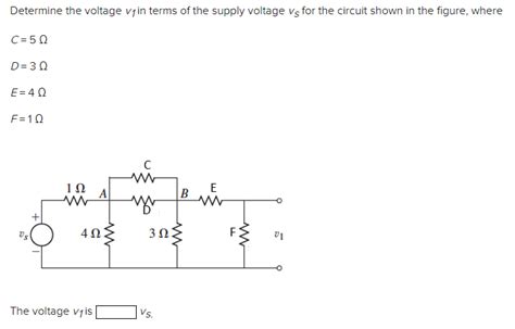 Solved Determine The Voltage V In Terms Of The Supply Chegg Com