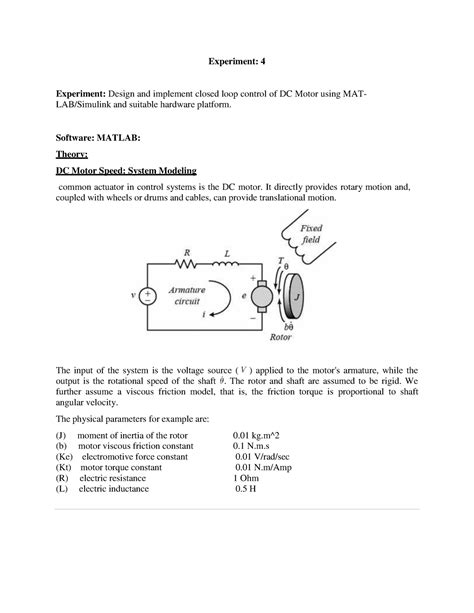 Experiment Advanced Control System Lab Experiment Experiment Design And Implement Closed