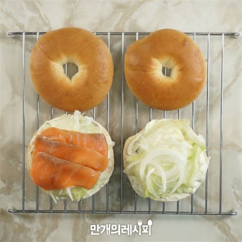 연어필살기 ♥ 연어베이글샌드위치
