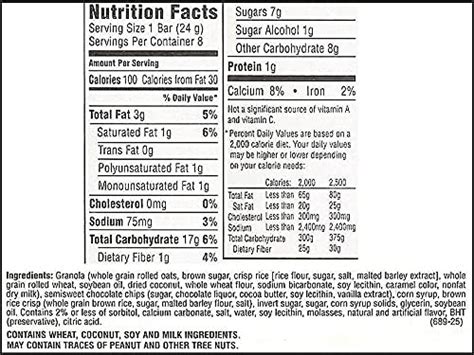 Quaker Foods Barras De Granola Masticables 6 7 Onzas 8bx Chispas De