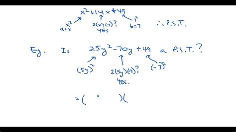 Factoring Perfect Square Trinomial Youtube