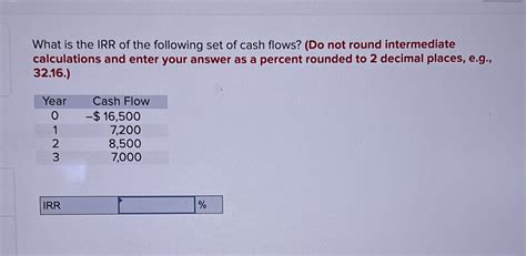 Solved What Is The IRR Of The Following Set Of Cash Flows Chegg Com