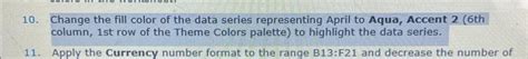 Solved Change The Fill Color Of The Data Series Chegg Com