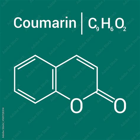 Chemical Structure Of Coumarin C9h6o2 Stock Vector Adobe Stock