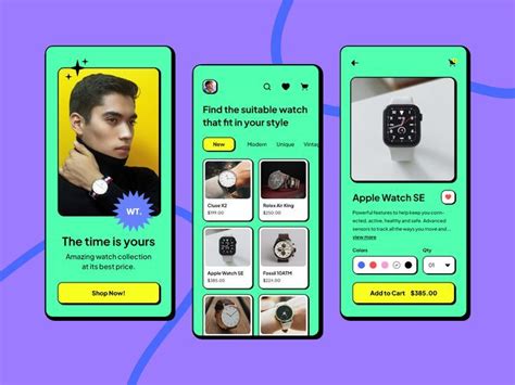 Watch Store App Neo Brutalism Concept App Design Brutalism