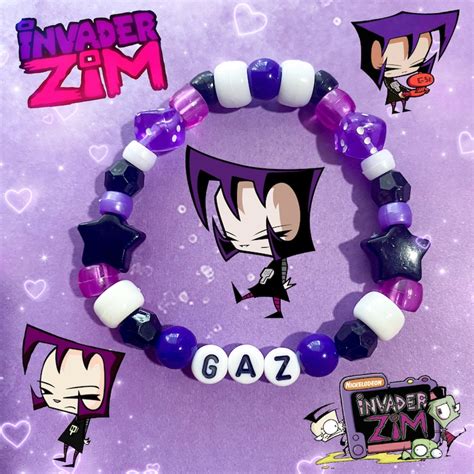 Invader Zim Beaded Kandi Bracelets Zim Gir Dib Gaz Y2K 2000s Etsy