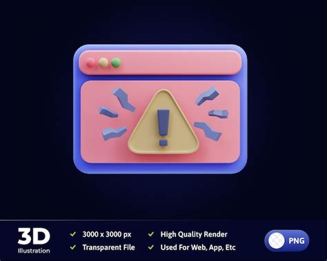 Premium Psd 3d Illustration Internet Security Warning Notification