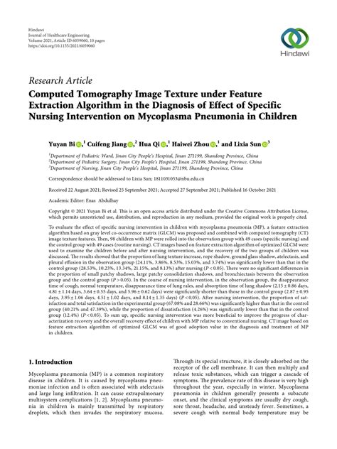 Pdf Computed Tomography Image Texture Under Feature Extraction Algorithm In The Diagnosis Of
