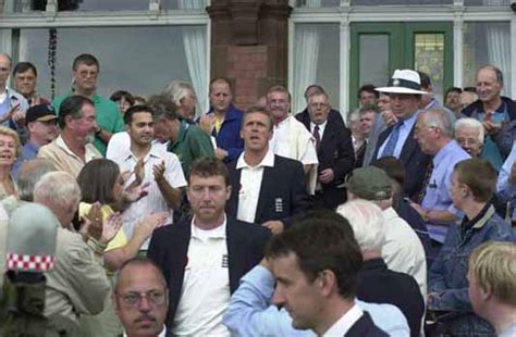 Mike Atherton And Alec Stewart Receive The Acclaim Of The Lancashire
