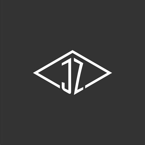 Initials Jz Logo Monogram With Simple Diamond Line Style Design