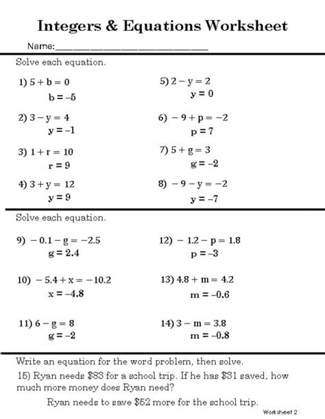 One Step Algebra Problems Dynamic Algebra Practice Series Set 3