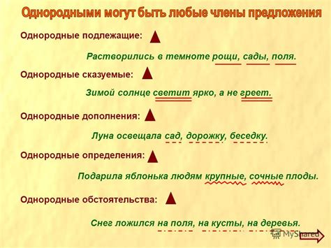 Презентация на тему Однородные члены предложения Содержание