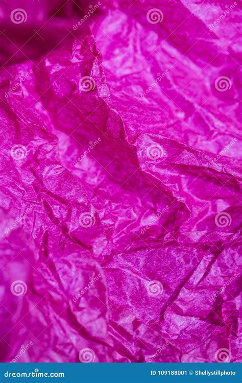 Scrunched Up Pink Tissue Paper Crumpled Background Stock Image Image