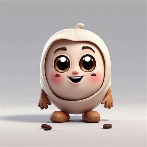 Premium Photo 3d Cute Bean Sprout Character