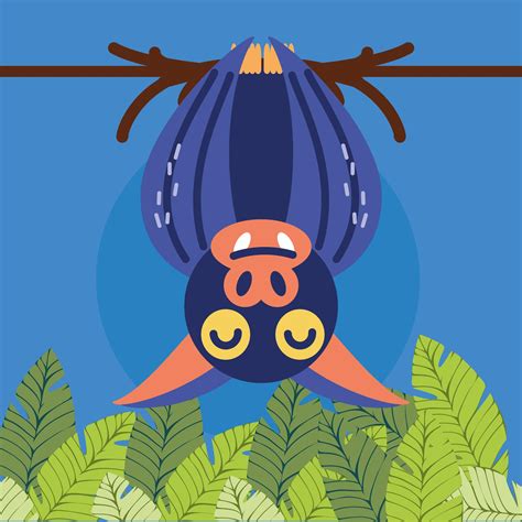 Bat Hanging Branch 2593433 Vector Art At Vecteezy