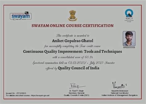 Aniket Ghatol On Linkedin Swayam Qualityimprovement