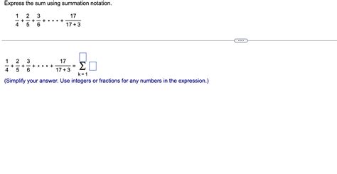 solved express the sum using summation notation