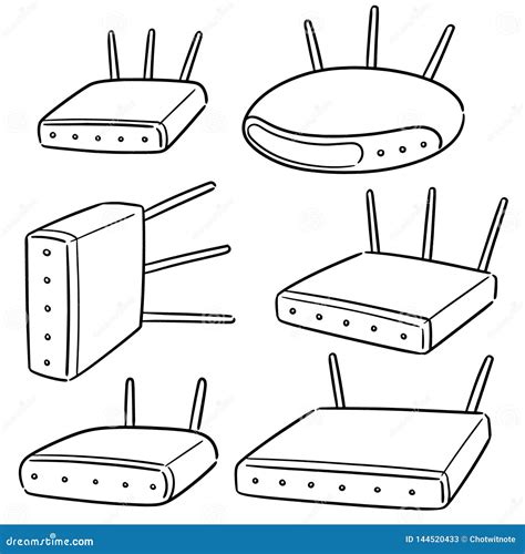 Sistema Del Vector Del Router Inal mbrico Ilustración del Vector