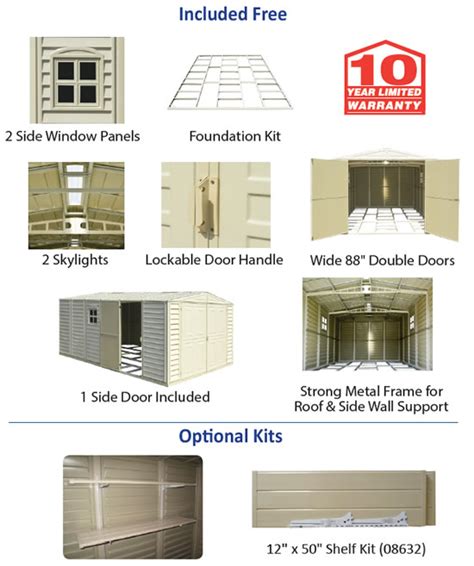 Duramax Sheds 10x15 Vinyl Garage With Floor Kit 01016
