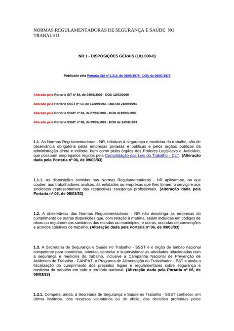 Pdf Normas Regulamentadoras De SeguranÇa E SaÚde · Normas